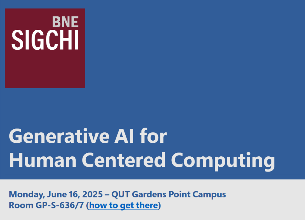 16 June – Tutorial: Generative AI for HCI research – Brisbane SIGCHI